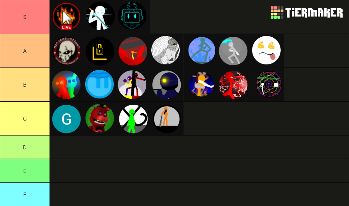 Stickman Tournament Animator Tier List (Community Rankings) - TierMaker
