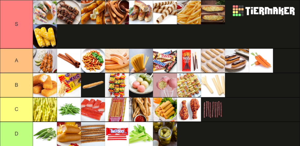 Stick Foods Tier List (Community Rankings) - TierMaker