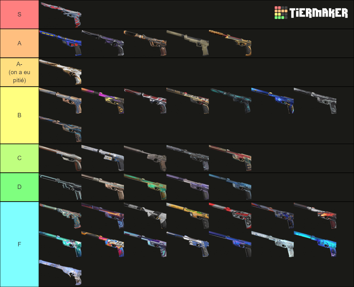 Valorant Ghost Skins (03/10/24) Tier List (Community Rankings) - TierMaker