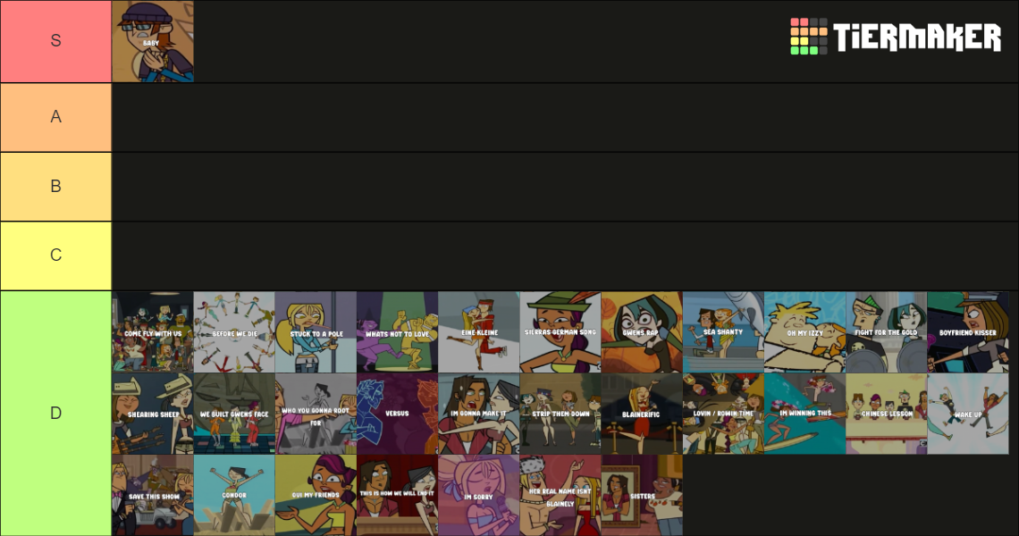 Total drama world tour songs Tier List (Community Rankings) - TierMaker