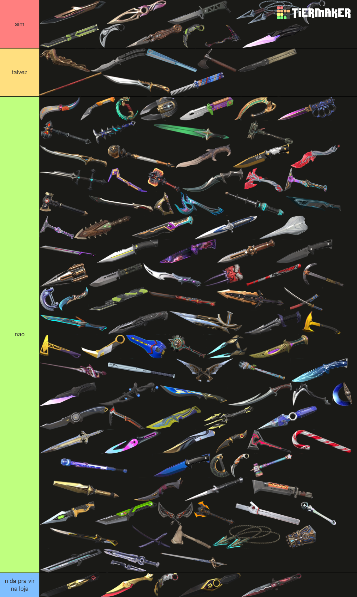 Valorant Melee / Knife Skins (February 2025) Tier List (Community ...