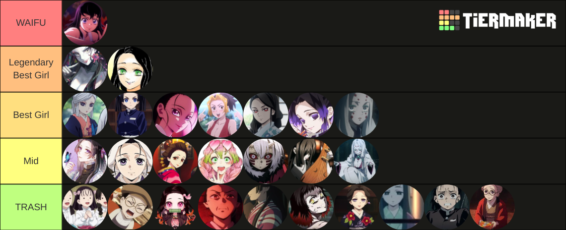 Demon Slayer Waifu TIER LIST BEST GIRL OF Kimetsu no Yaiba A Tier List ...