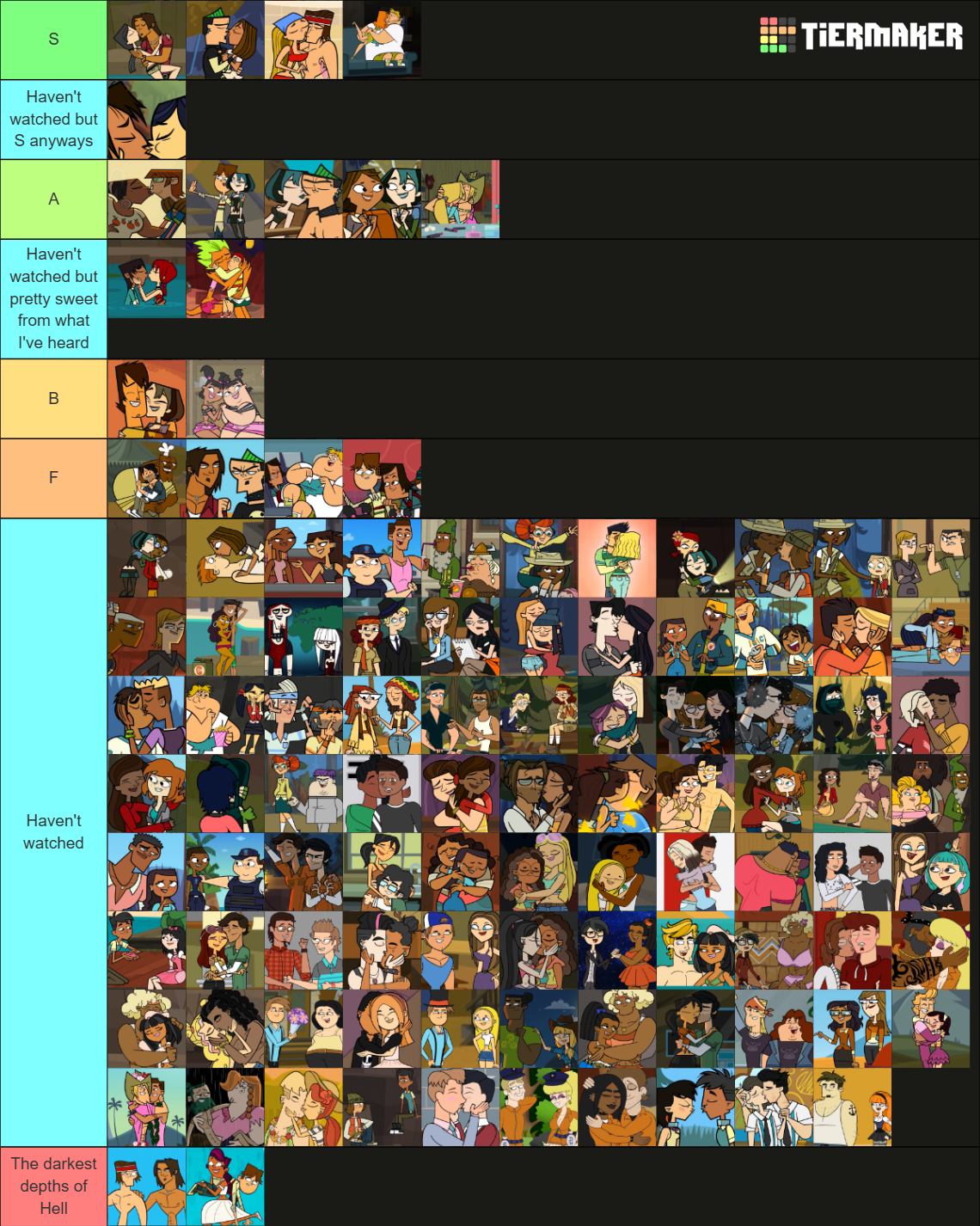 Total Drama Ship (+Fanmade and Reboot) Tier List (Community Rankings ...