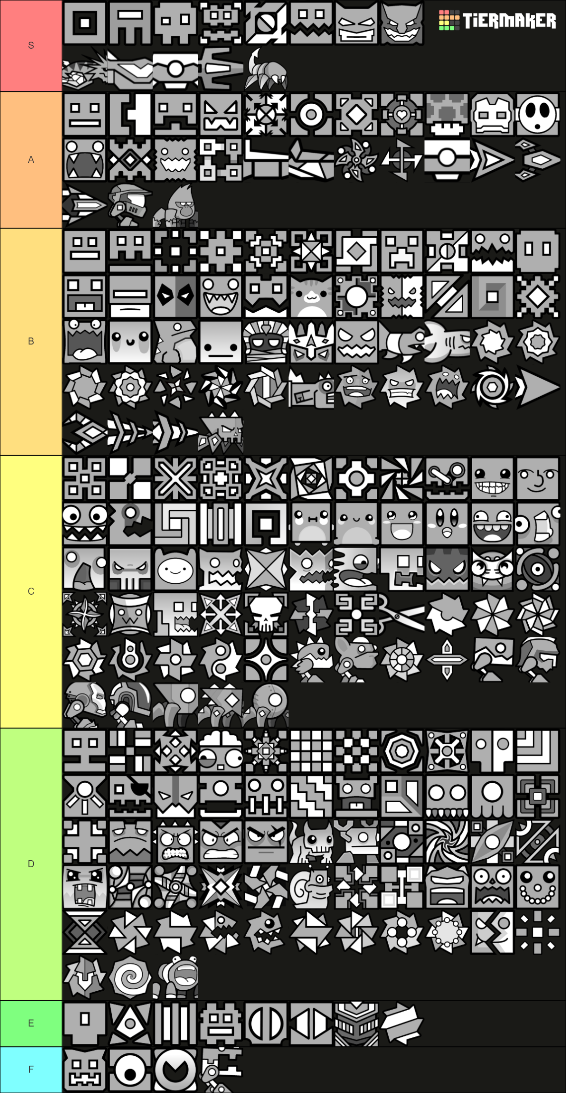 Geometry Dash All Icons Tier List (Community Rankings) - TierMaker