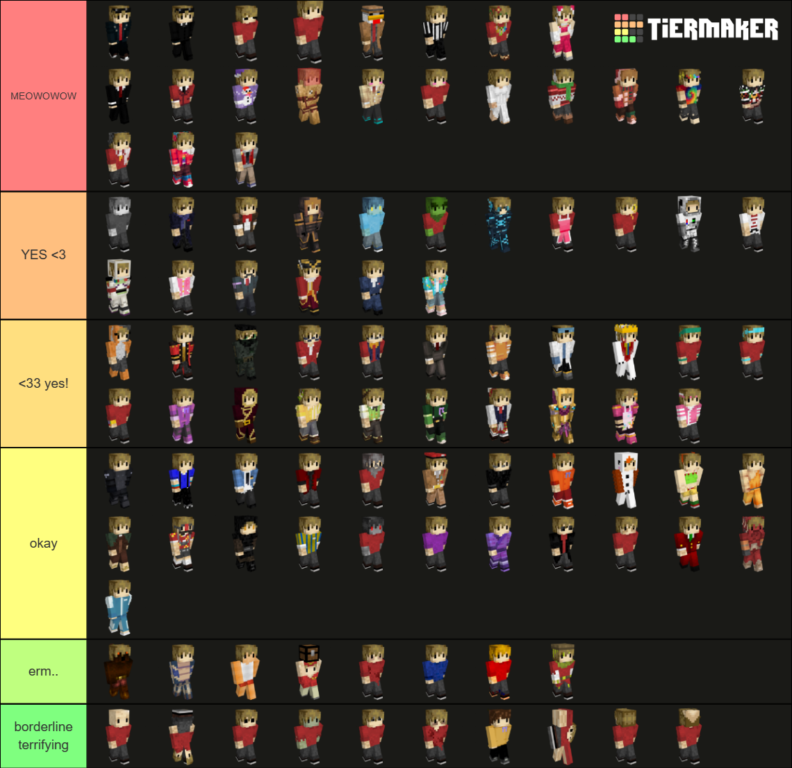 Rank all Grian Minecraft skins! Tier List (Community Rankings) - TierMaker