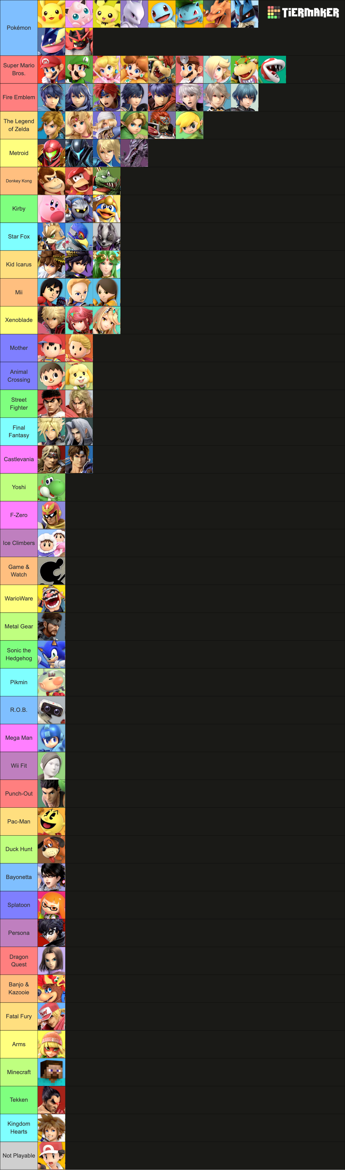 Super Smash Bros. Ultimate (All Characters) Tier List (Community Rankings) - TierMaker