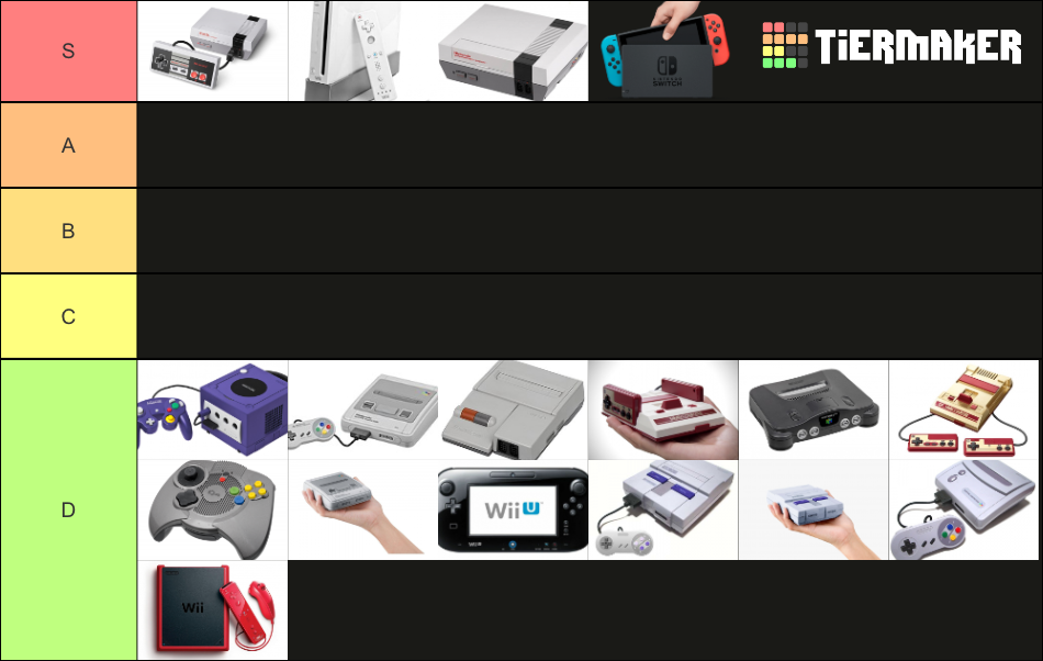 Nintendo consoles Tier List (Community Rankings) - TierMaker