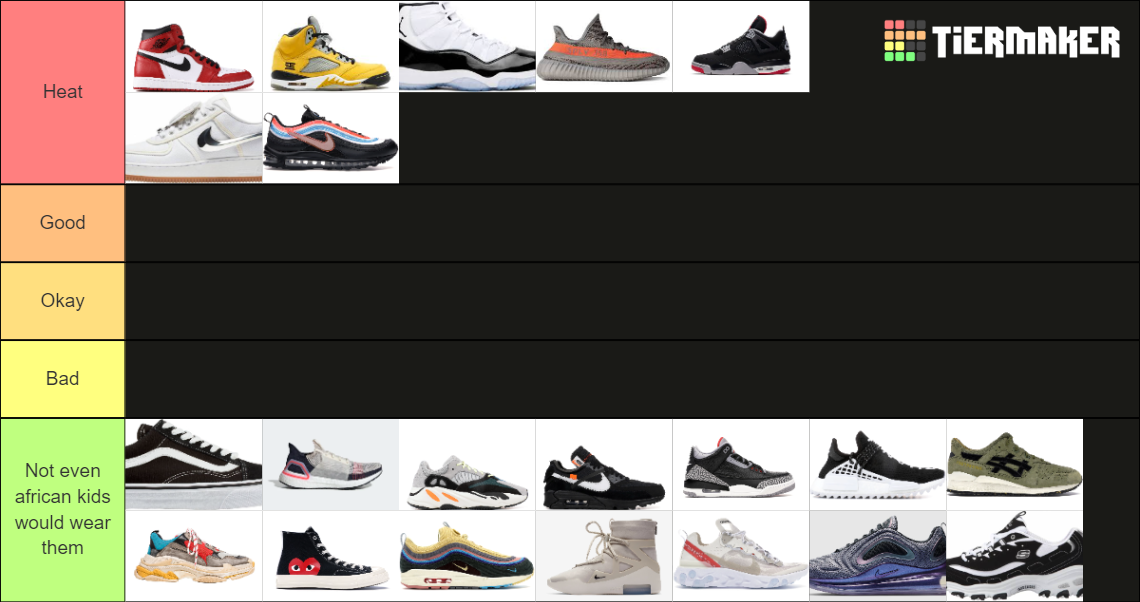 Shoes Tier List (Community Rankings) - TierMaker