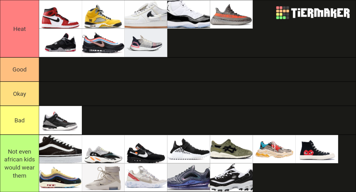 Shoes Tier List (Community Rankings) - TierMaker