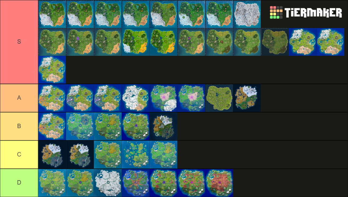 Fortnite Maps (Ch1-Ch4) Tier List (Community Rankings) - TierMaker