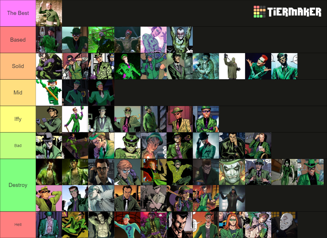 Riddler Designs Tier List (Community Rankings) - TierMaker