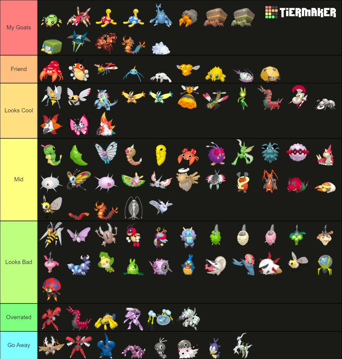 All Bug Pokémon (Gen I - Gen IX) Tier List (Community Rankings) - TierMaker