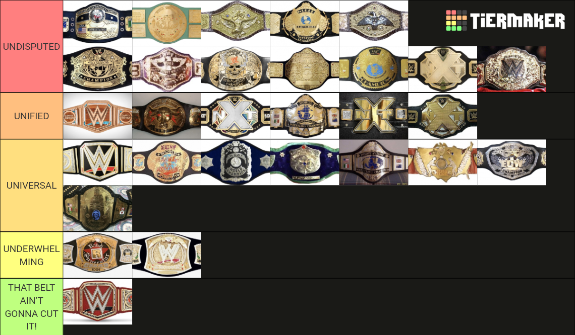 WWF/WWE World Heavyweight Championship Belts Tier List (Community ...