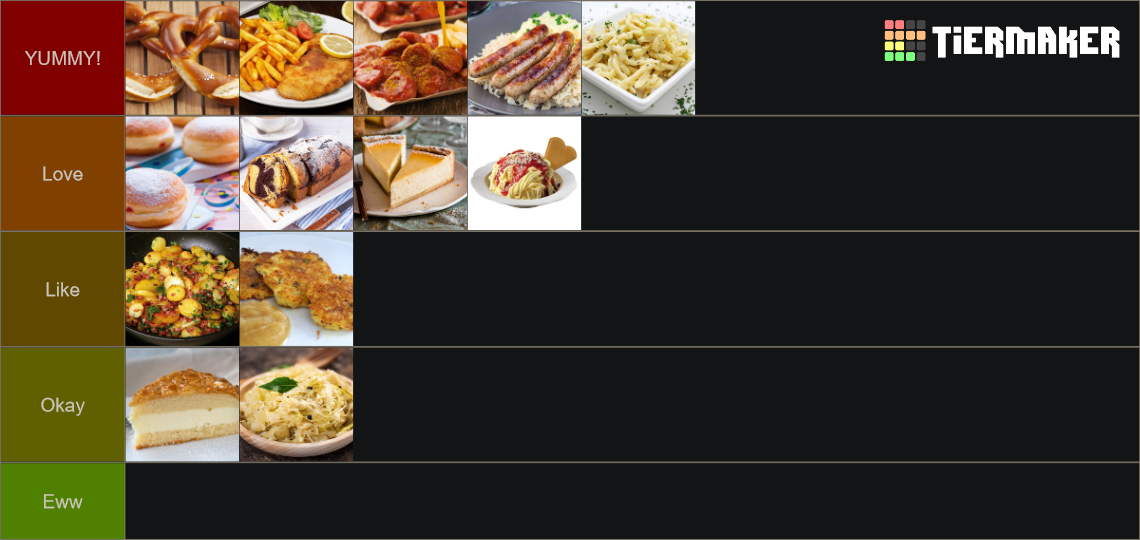 German Foods Tier List (Community Rankings) - TierMaker