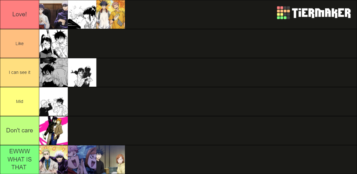 Jujutsu kaisen ships Tier List (Community Rankings) - TierMaker