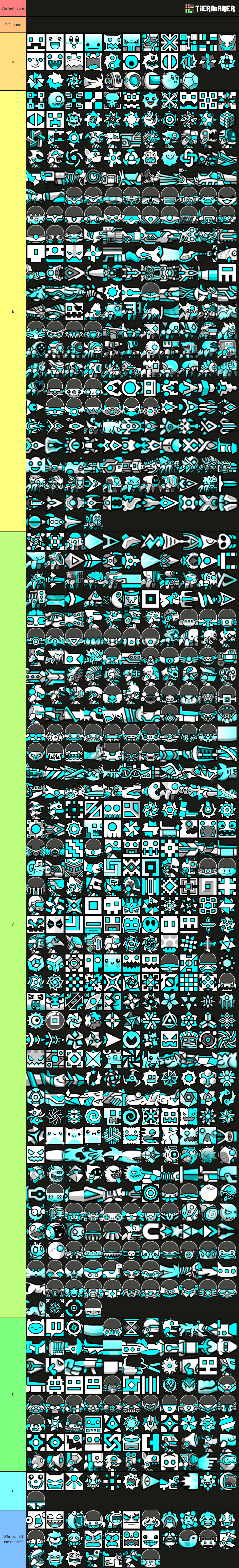 GD 2.2 icon sets Tier List (Community Rankings) - TierMaker