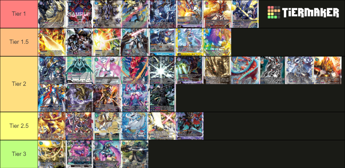 Digimon Card BT14 / EX5 / BT15 Tier List (Community Rankings) - TierMaker