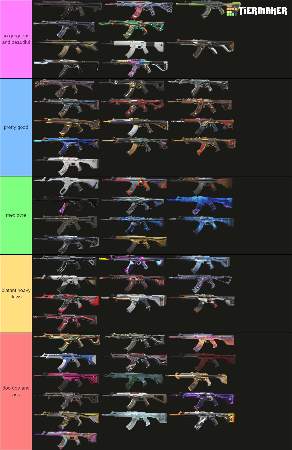 Vandal Skins Tier List (Community Rankings) - TierMaker