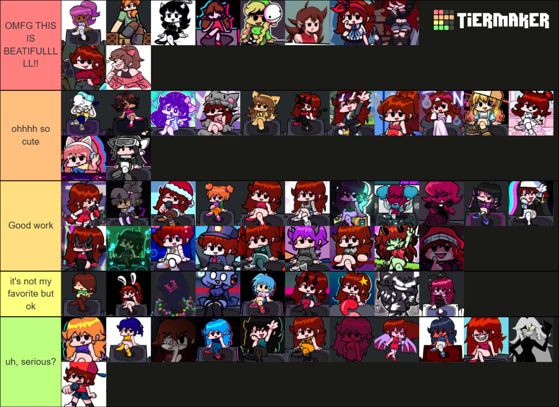 FNF GF SKINS TIERLIST Tier List (Community Rankings) - TierMaker
