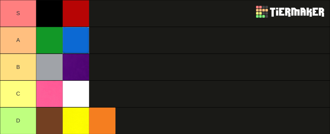 Colors Tier List (Community Rankings) - TierMaker