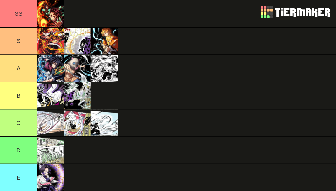 Demon Slayer Breathing Styles Tier List (Community Rankings) - TierMaker