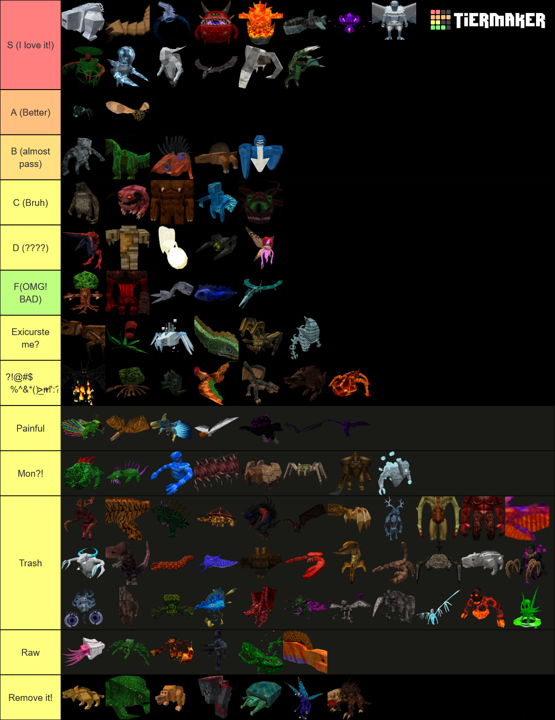 Lycanite mobs Tier List (Community Rankings) - TierMaker