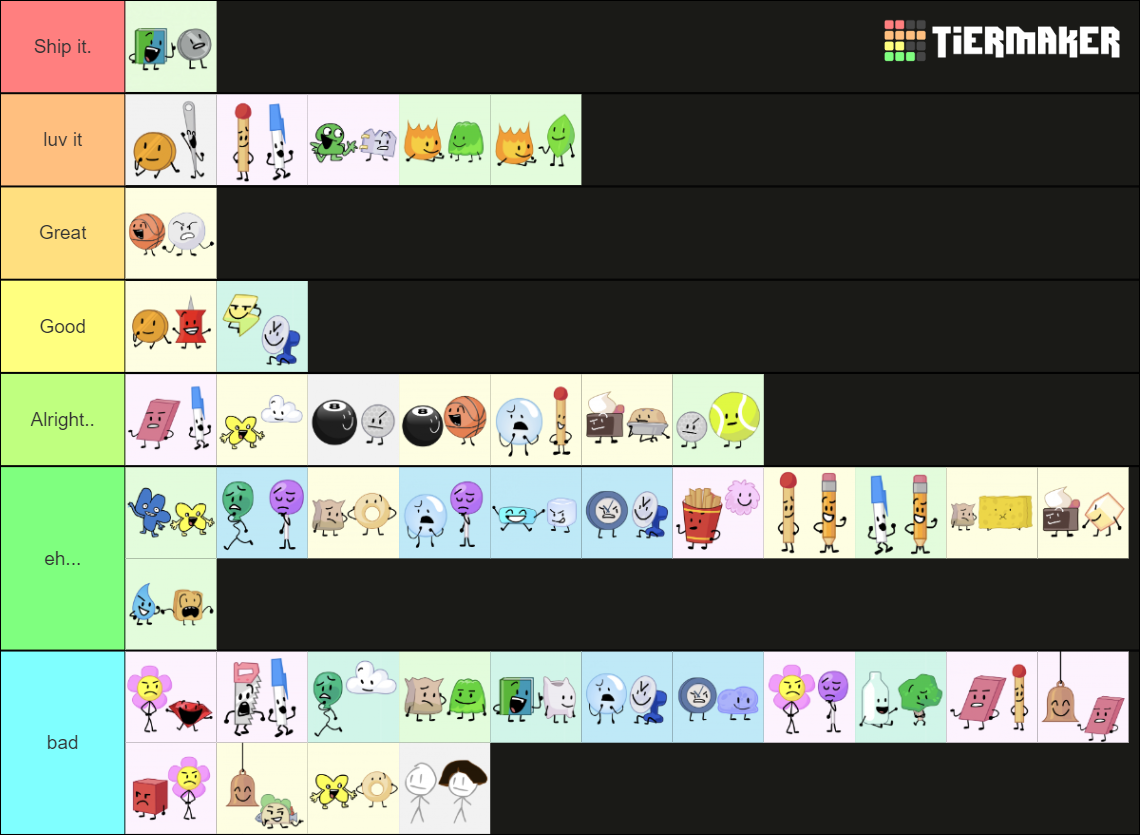BFDI ships (200+ ships) Tier List (Community Rankings) - TierMaker