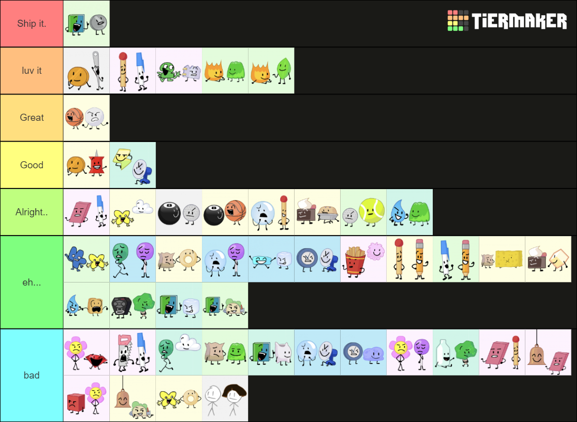 BFDI ships (200+ ships) Tier List (Community Rankings) - TierMaker