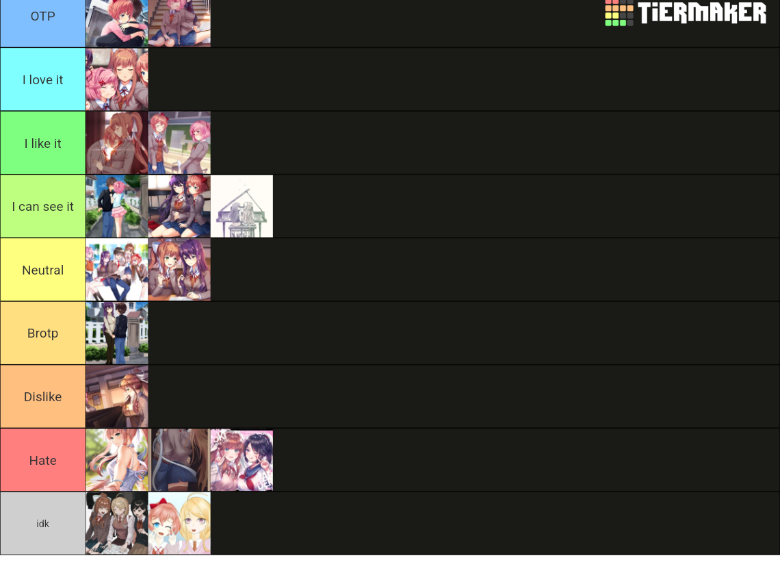 DDLC ships Tier List (Community Rankings) - TierMaker
