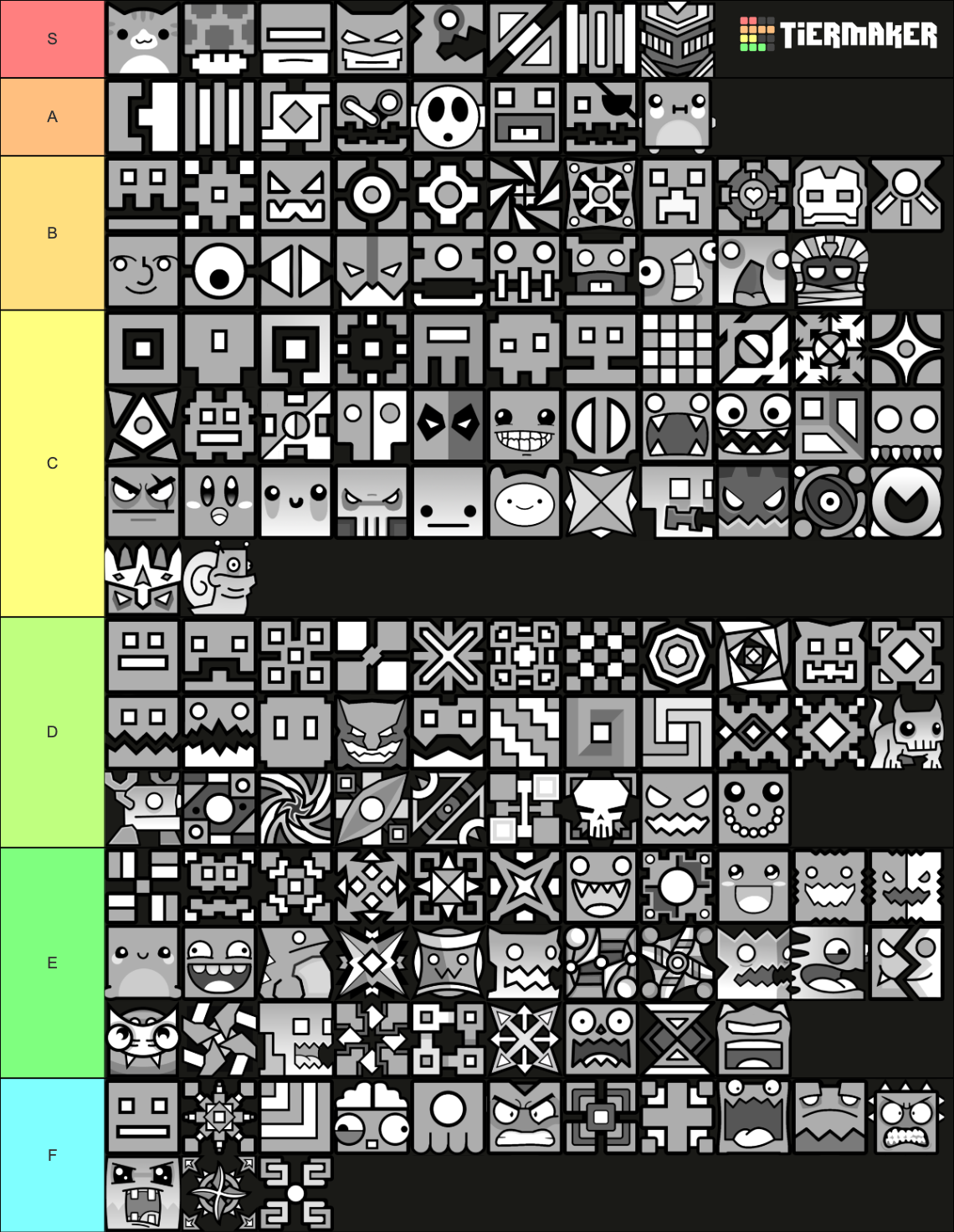 Geometry Dash All Icons Tier List (Community Rankings) - TierMaker