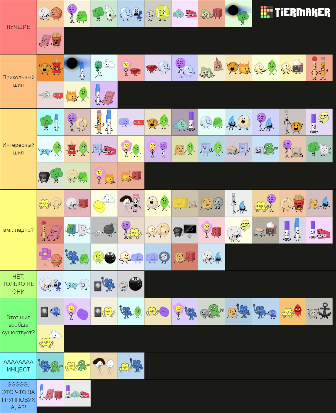 BFDI ships (old) Tier List (Community Rankings) - TierMaker