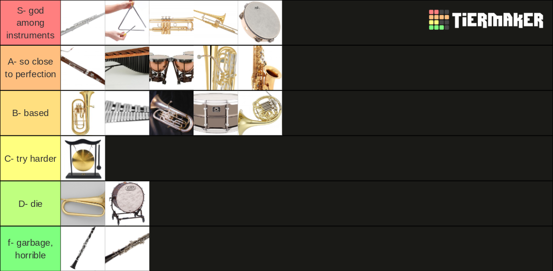 Instrument Tier List (Community Rankings) - TierMaker