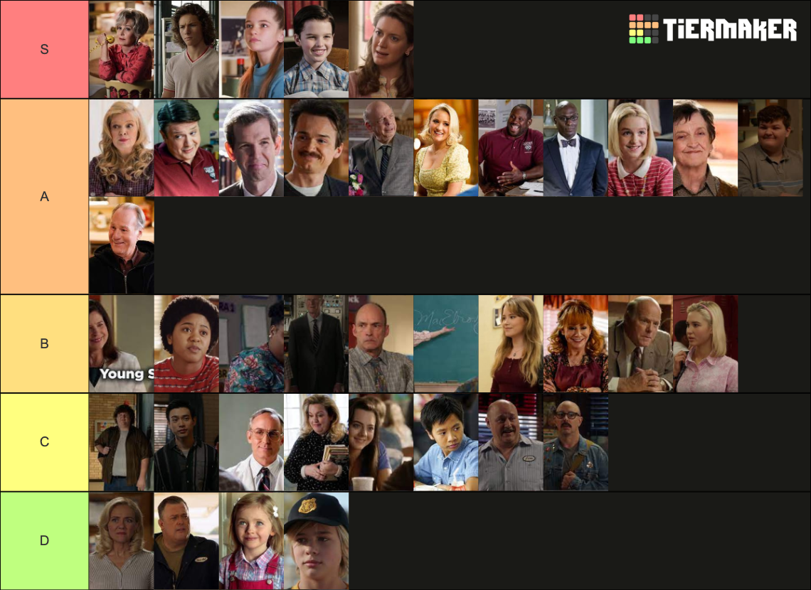 ALL young Sheldon characters (YOUNG SHELDON CAST) Tier List (Community ...
