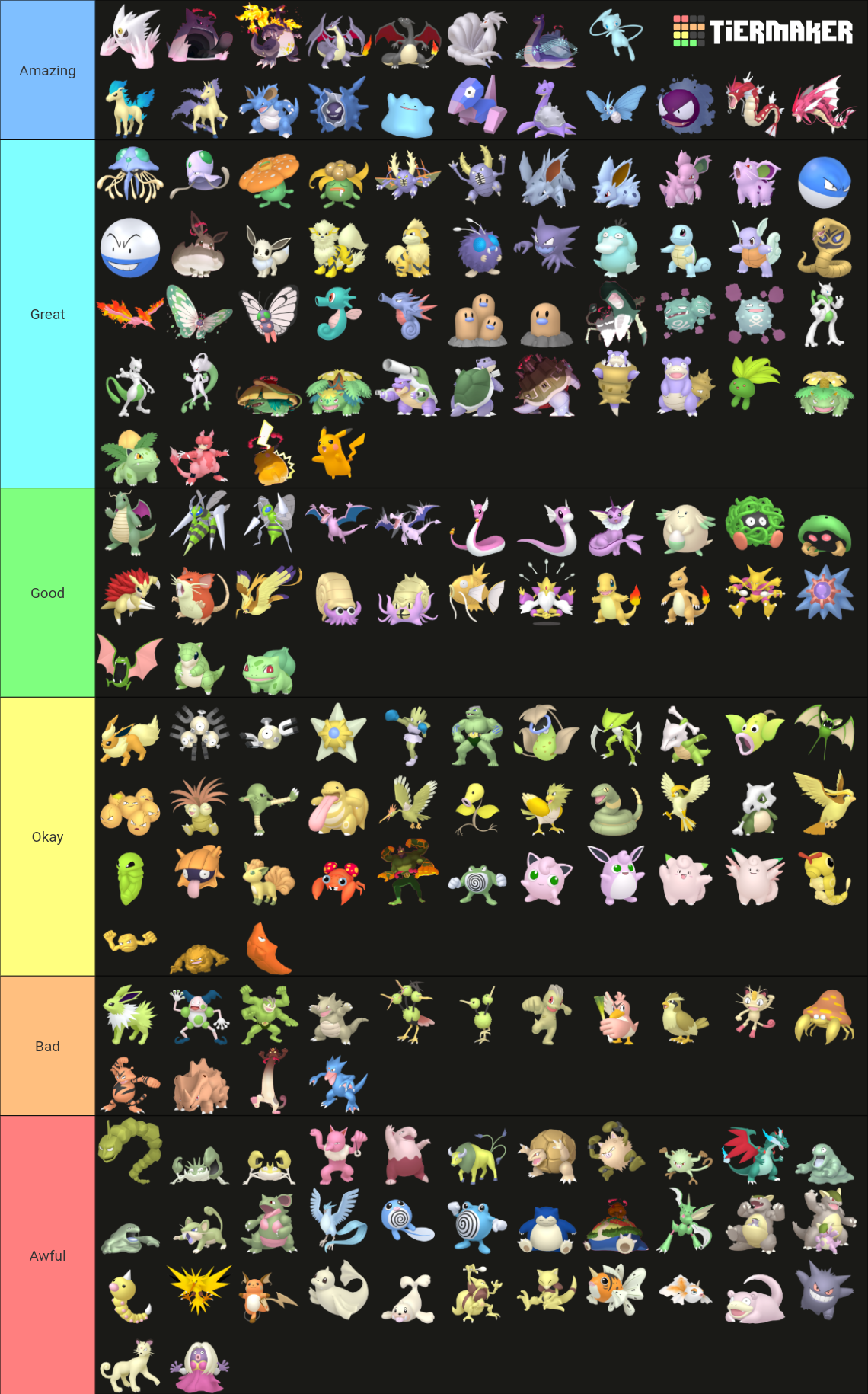 Pokemon Gen 1 Shiny Tier List (Community Rankings) - TierMaker
