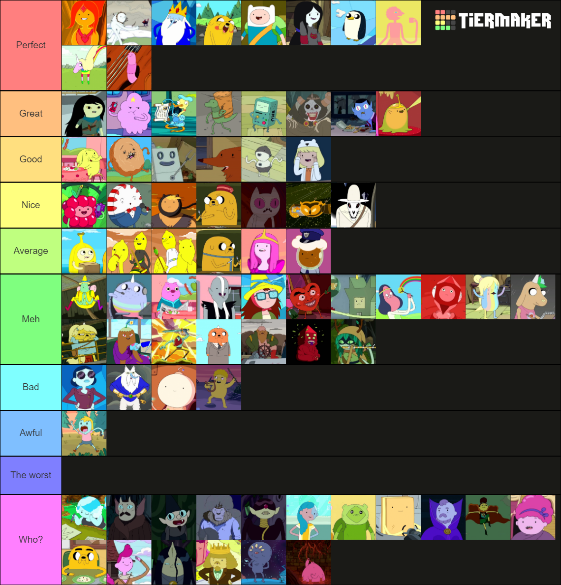 Adventure Time Characters (Major and recurring) Tier List (Community ...