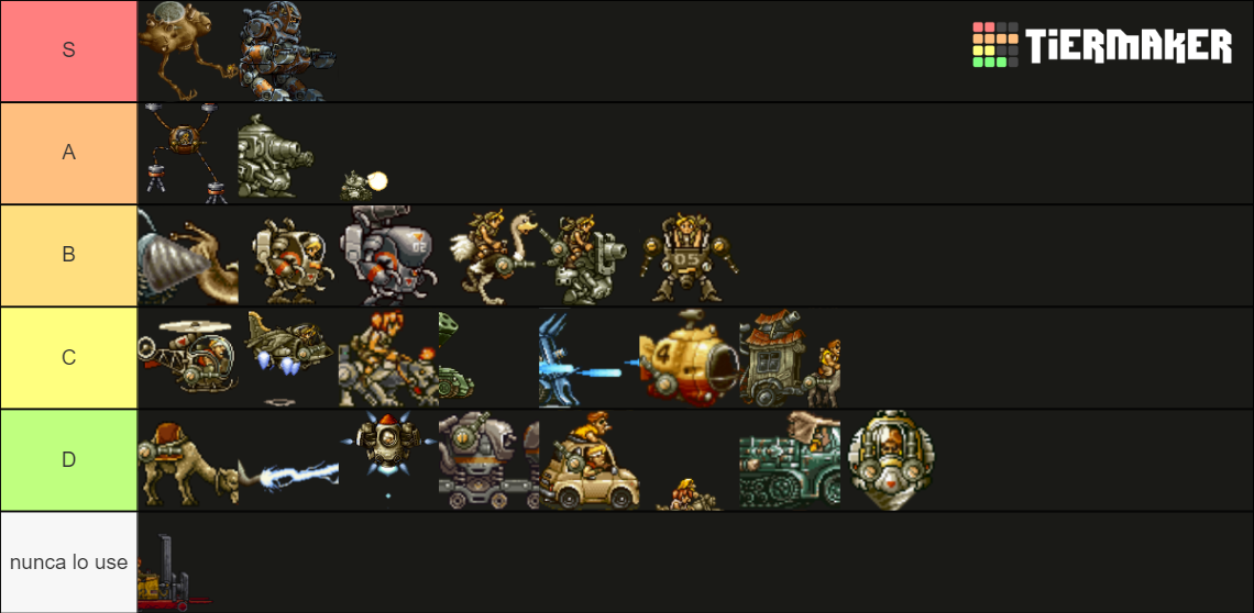 Metal Slug Vehicles Tier List (Community Rankings) - TierMaker