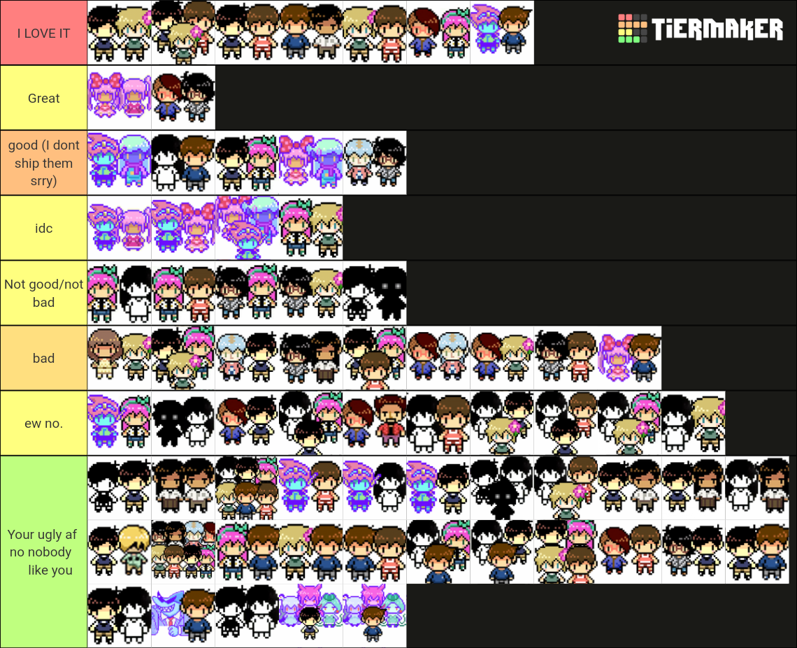 All OMORI ships (69 total) Tier List (Community Rankings) - TierMaker