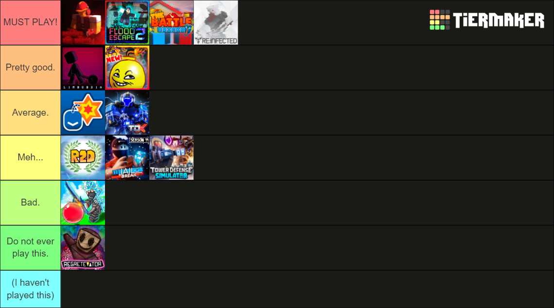 Random Roblox Games Tier List (Community Rankings) - TierMaker