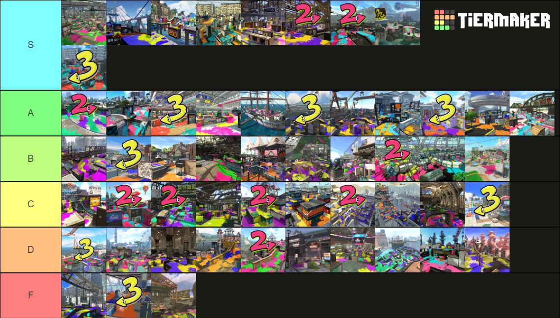 All Splatoon maps (1, 2, 3 (Chill season 2022)) Tier List (Community ...