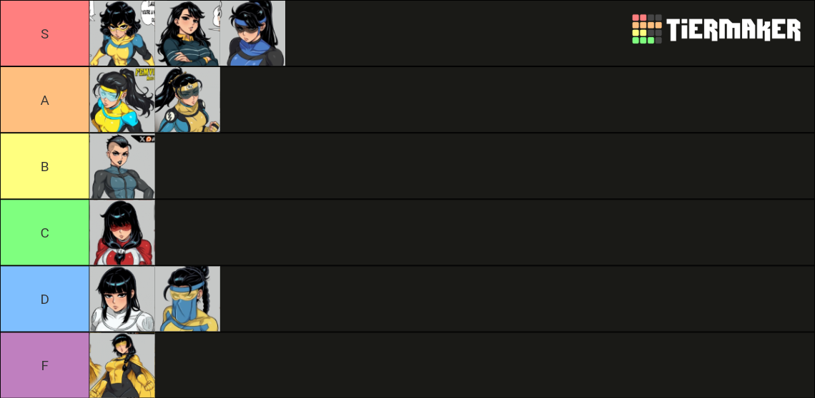Femvincible Variants Tier List (Community Rankings) - TierMaker