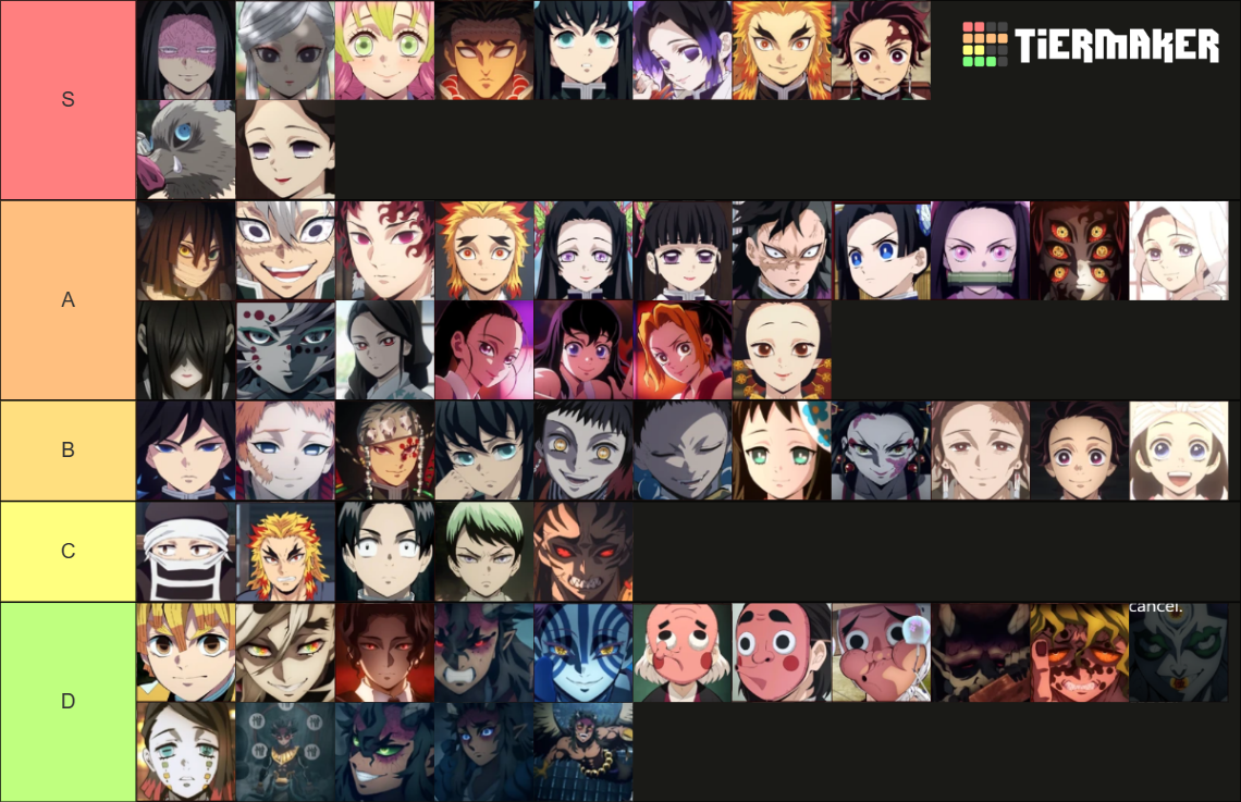 Ranking Demon Slayer Characters S 1 to 3 Tier List (Community Rankings ...