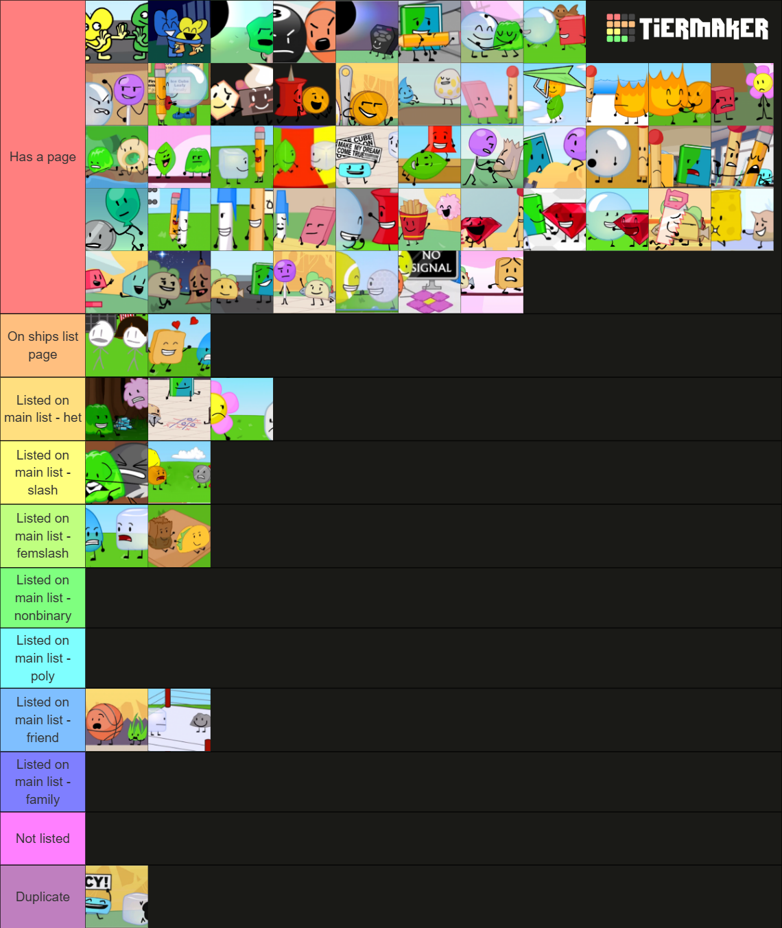 BFDI Shipping Tier List (Community Rankings) - TierMaker