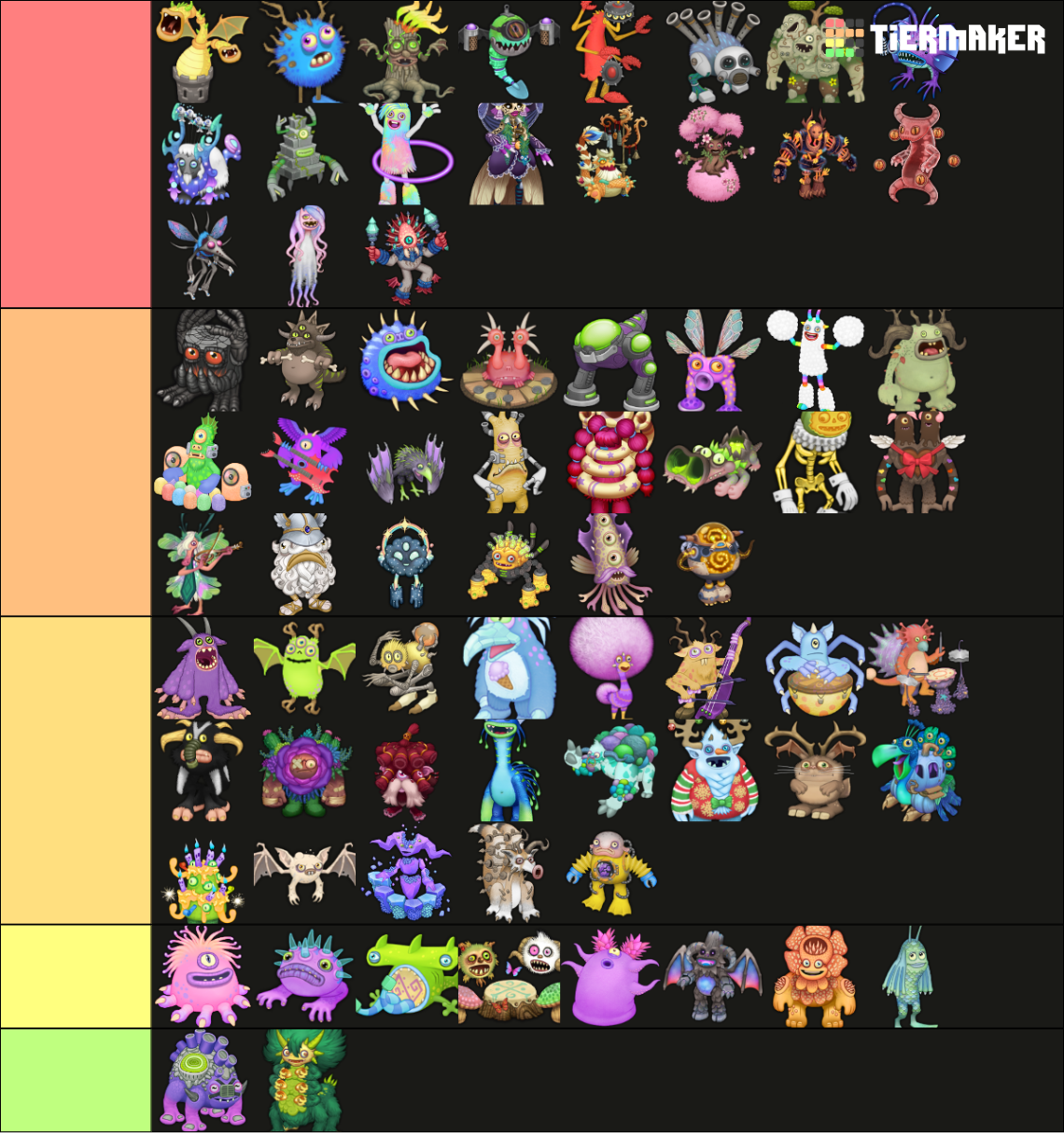 My Singing Monsters: Ultimate Tierlist of Every Monster Tier List ...
