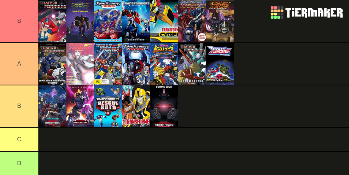 Best Transformers Shows Tier List (Community Rankings) - TierMaker