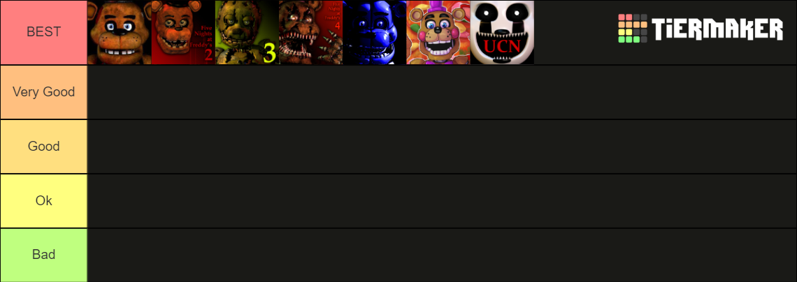 Fnaf Games Tier List (Community Rankings) - TierMaker