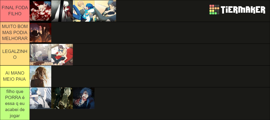 DMMD (Dramatical murder) good/bad endings Tier List (Community Rankings ...