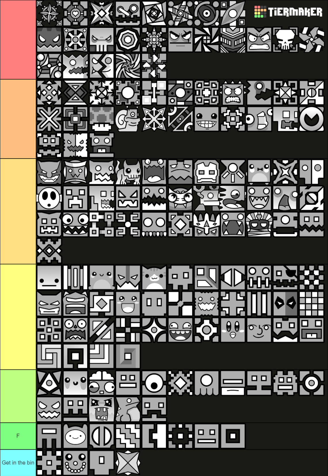 Geometry Dash Cubes Tier List (Community Rankings) - TierMaker