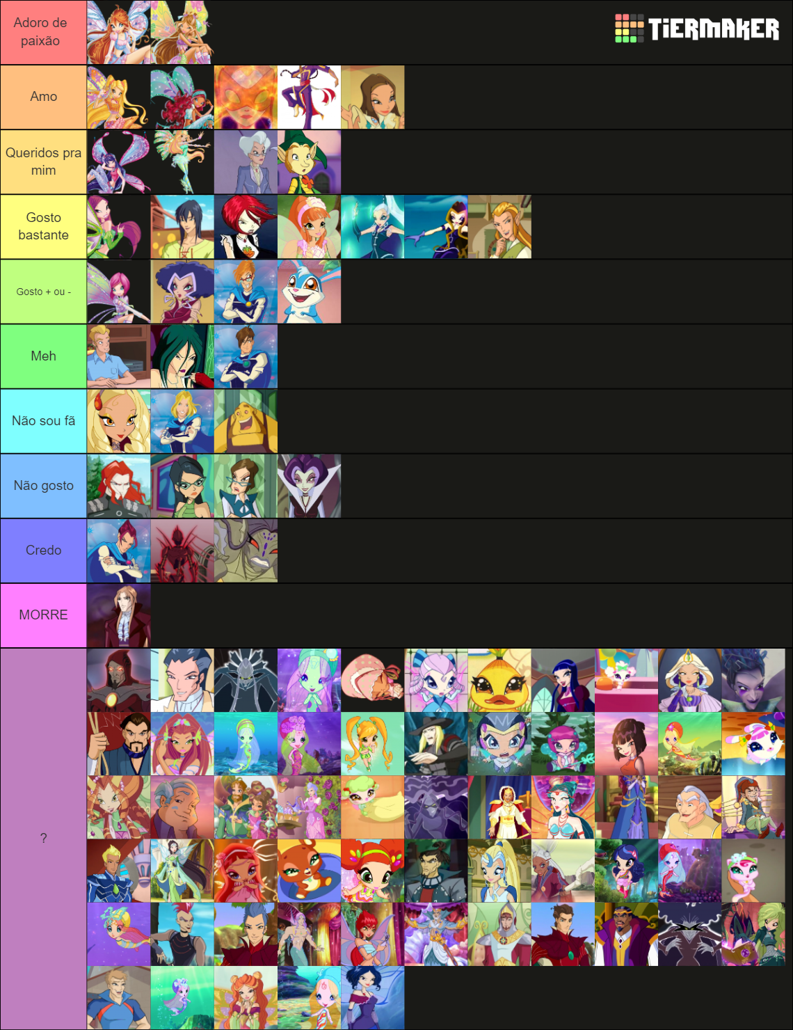 Winx Club Characters Tier List (Community Rankings) - TierMaker