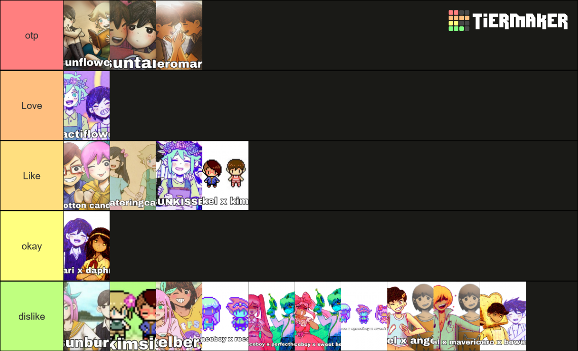 Omori ships !!! Tier List (Community Rankings) - TierMaker