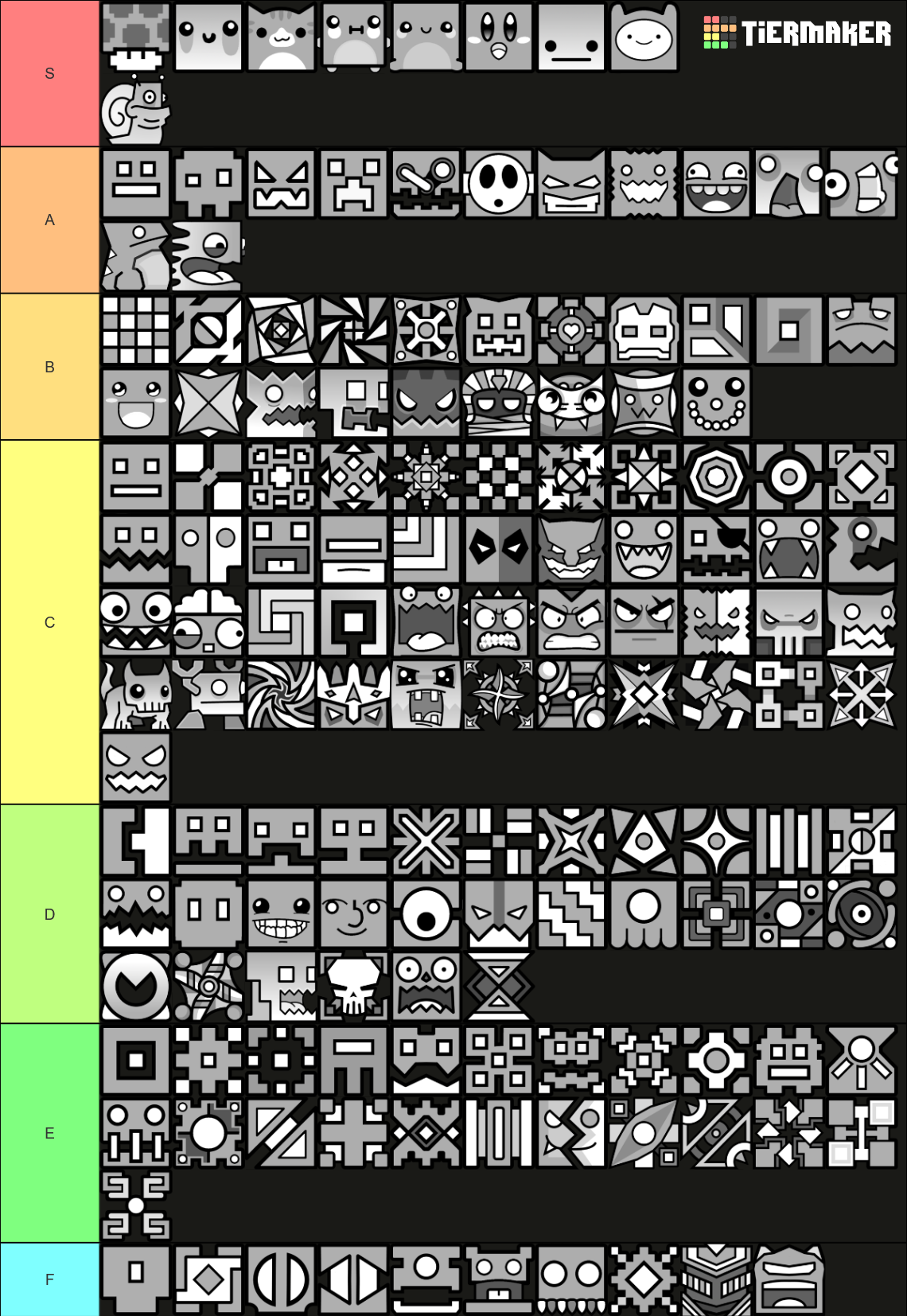 Geometry Dash All Icons Tier List (Community Rankings) - TierMaker